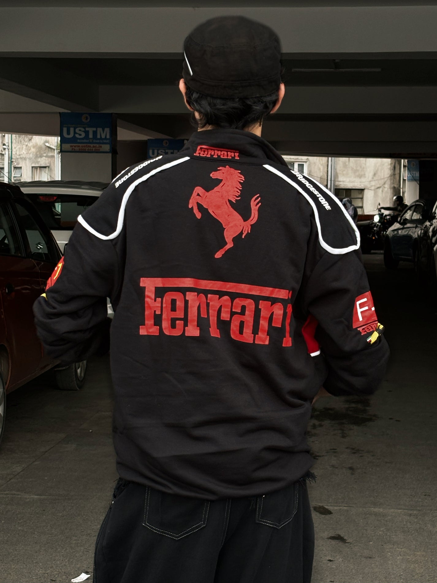 Black Ferrari F1 Jacket | Vintage Racing Streetwear | Mercy Wear ...