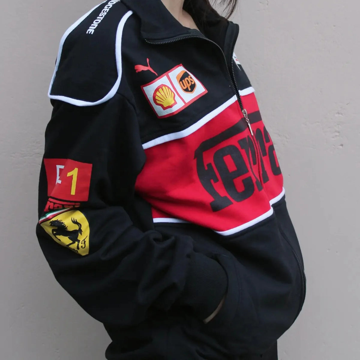 Women's Black Ferrari F1 Jacket | Timeless Racing Fashion Meets Modern ...
